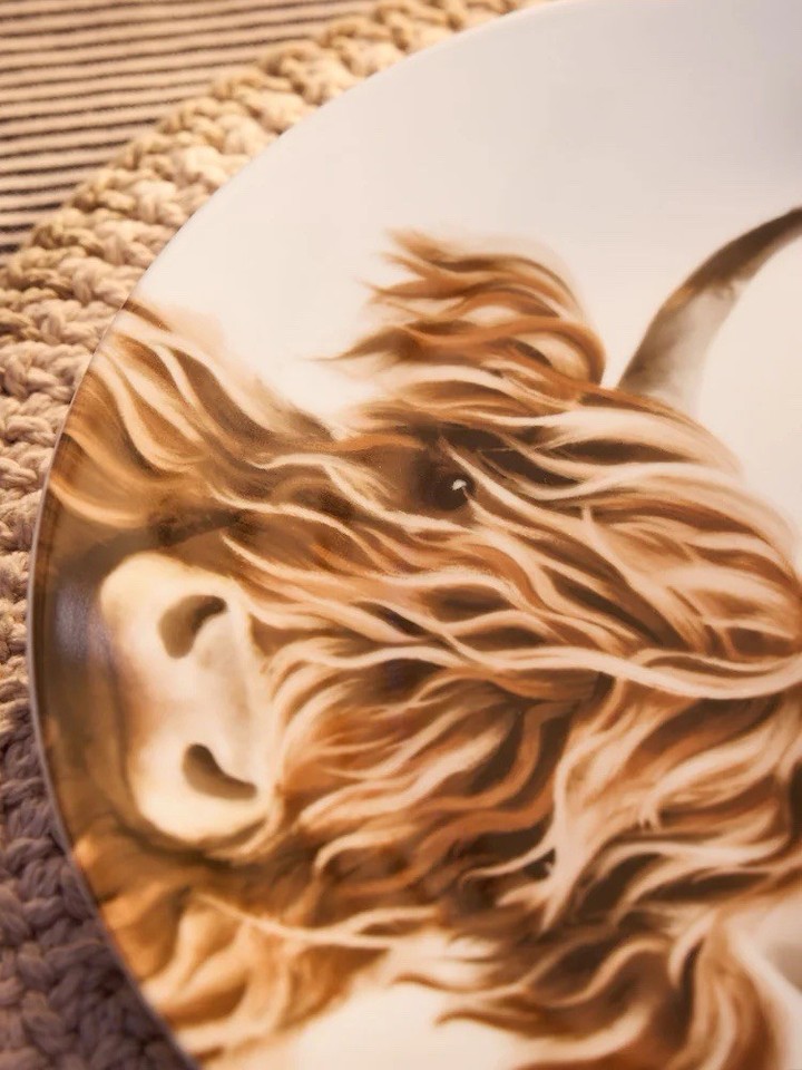 Hamish Cow Neutral Dinner Set 12-Piece NEXT Plates Side Plates & Bowls ...