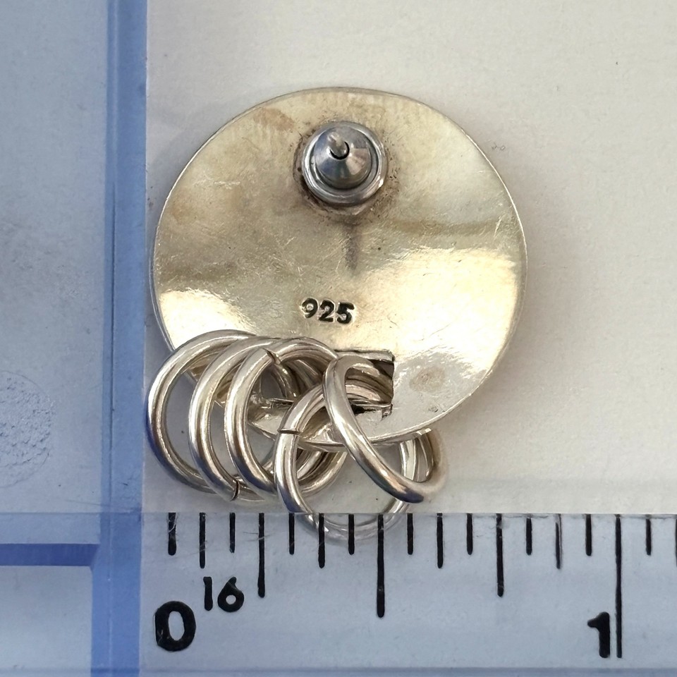 Sterling Silver Disc Earrings Pierced 925 Minimalist Modern ...