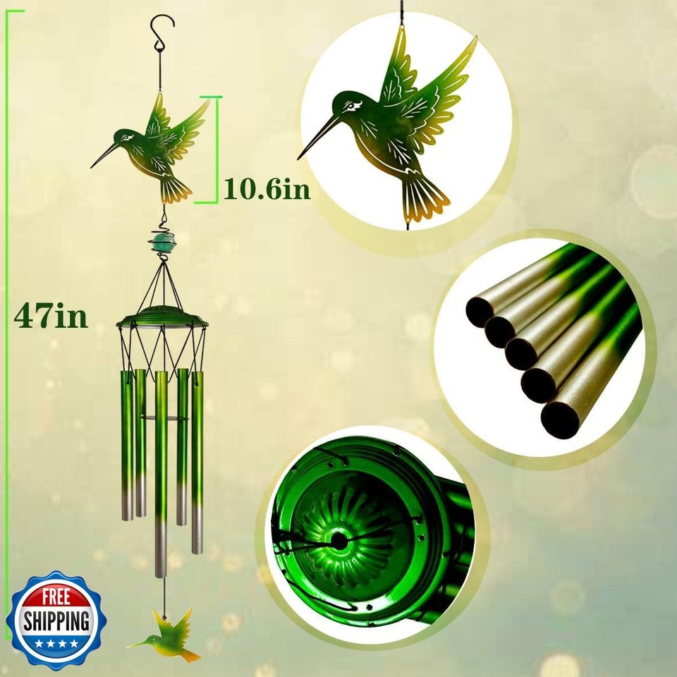 Hummingbird Wind Chimes, Outdoor Metal Wind Chimes Decor for Outs | eBay
