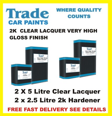 2k Acrylic Automotive Clear Lacquer 2 x 5lt 2k Clear & 2 x 2.5 Litre 2k ...