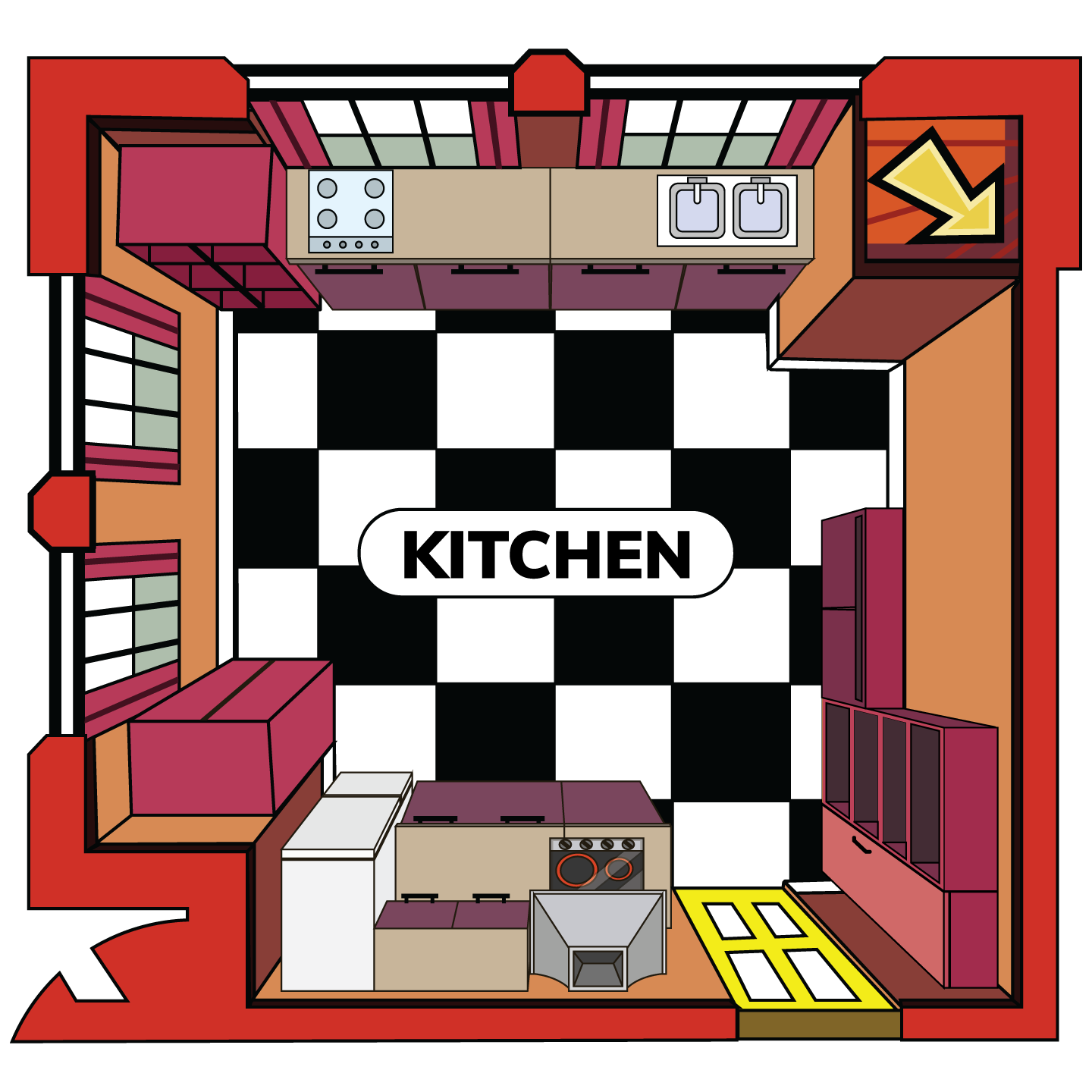 Living Room Kids Bedroom Clue Game The Kitchen Vinyl Wall Decal Sticker ...