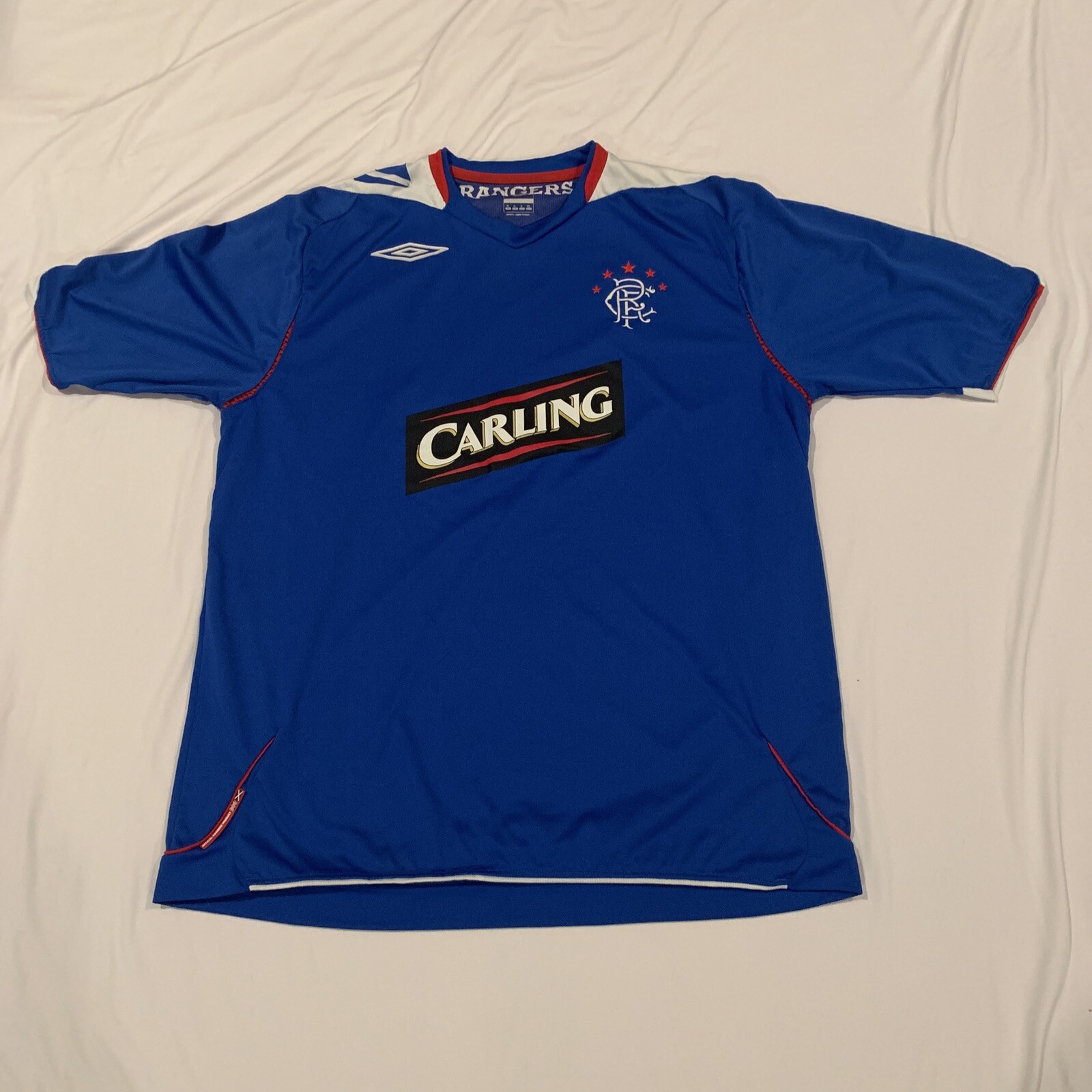 Glasgow Rangers Umbro Shirt Royal Blue Jersey Carling Sz XL 08/09 | eBay