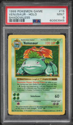 Venusaur Pokemon 1999 Holo Base Set Shadowless 15/102 PSA 9 | eBay