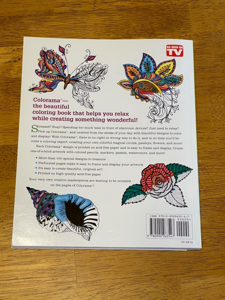 COLORAMA COLORING BOOK FLOWERS, PAISLEYS, STAINED GLASS AND MORE ITEM ...