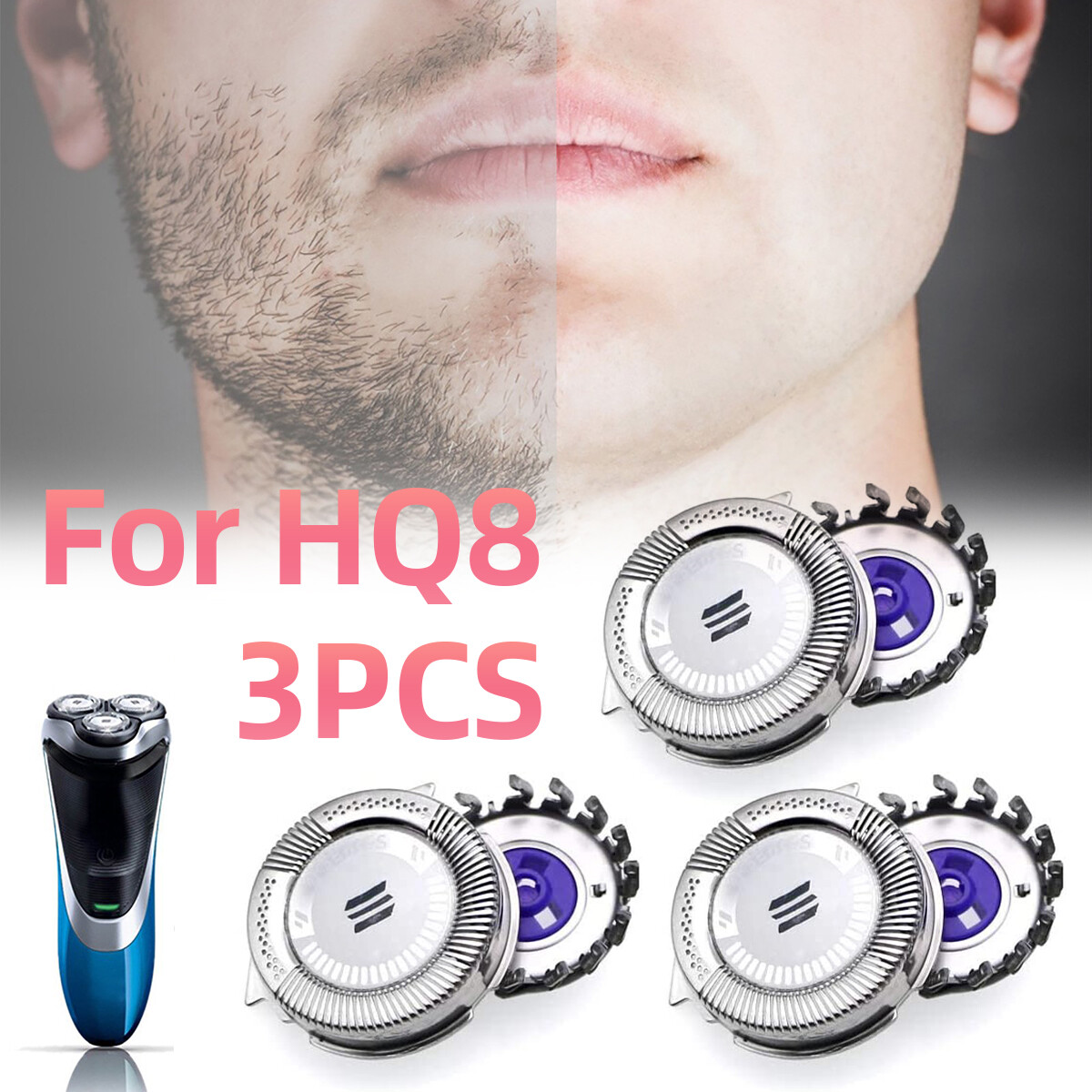 HQ8 Replacement Heads for Philips Norelco Aquatec Shavers HQ8 Heads ...
