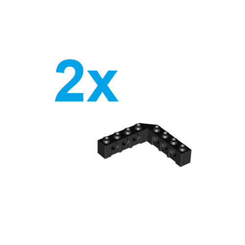 LEGO PARTS - (2) Black Technic, Brick 5 x 5 Right Angle Pieces (1 x 4 ...