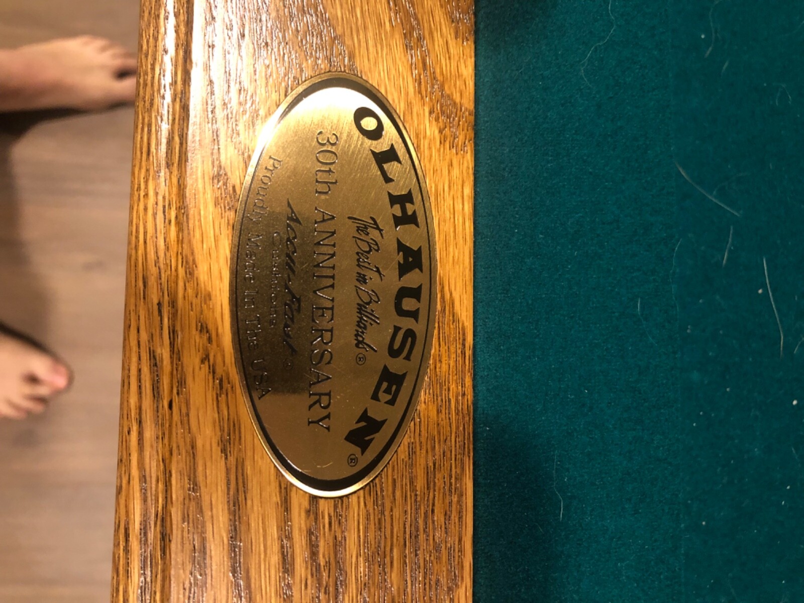 8ft 30th Olhausen Pool Table/ Green Felt/Excellent condition. Barely ...