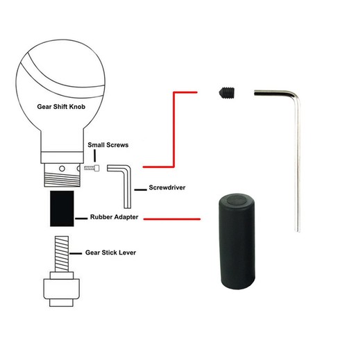 Universal Automatic Car Gear Stick Shift Knob Aluminum Shifter Lever ...