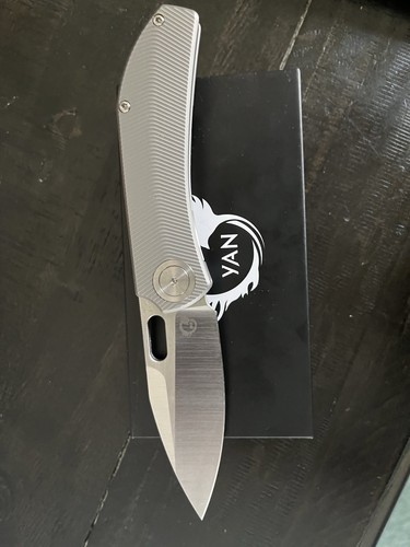 YAN’s Chevron - Magnacut Blade Full Titanium Front Flipper w/ Thumb ...