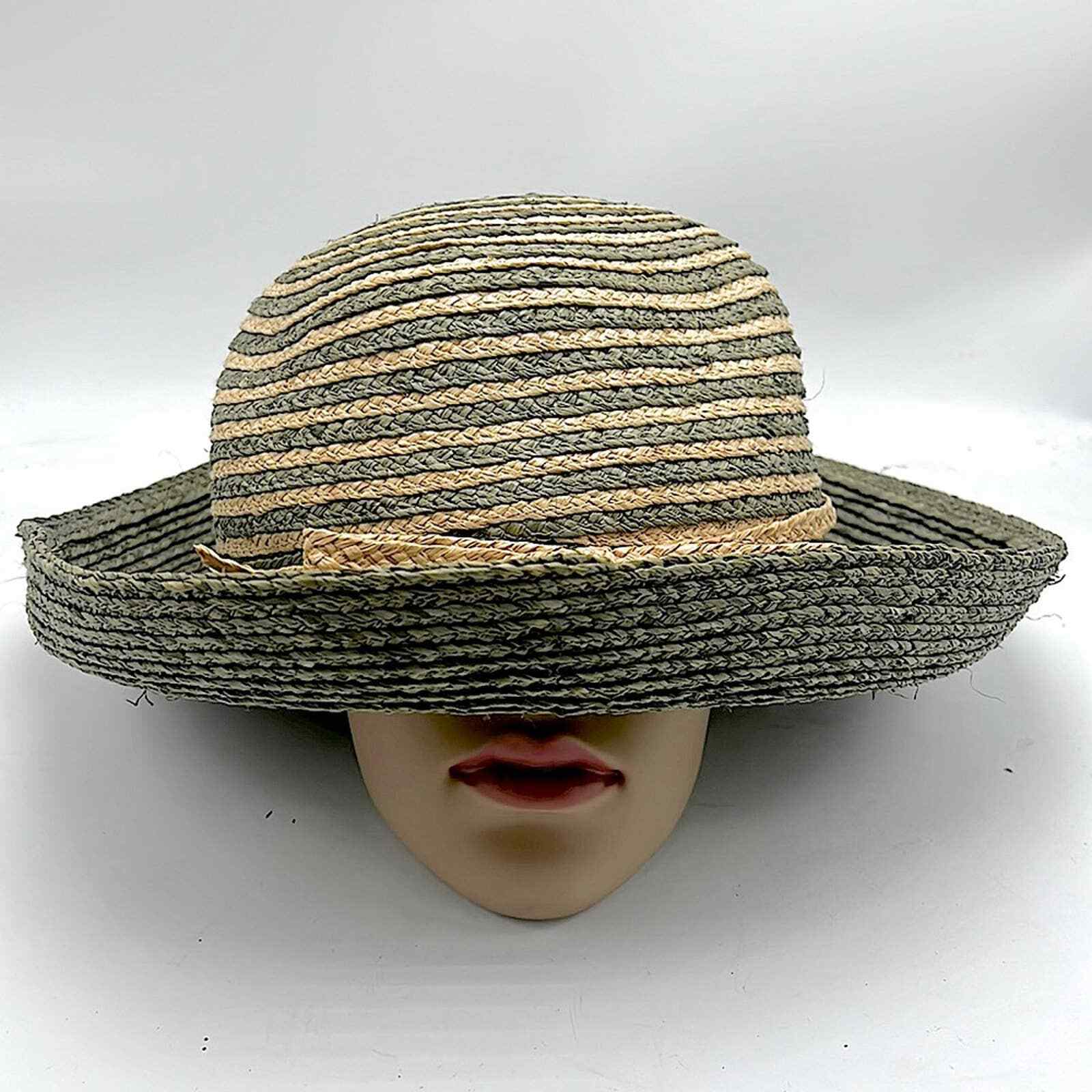 Kate lord straw hat green tan cute sun - Gem