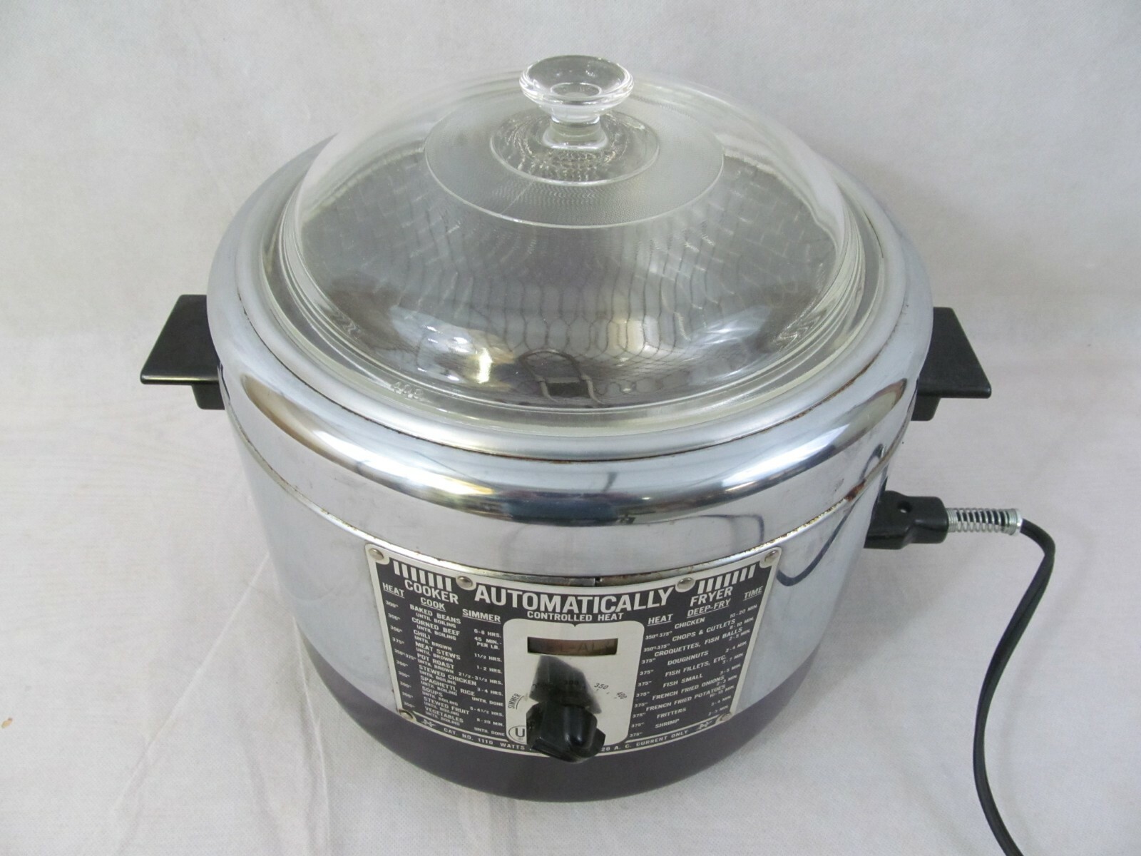 vintage nelson cat. no.1110 automatic electric cooker deep fry | eBay
