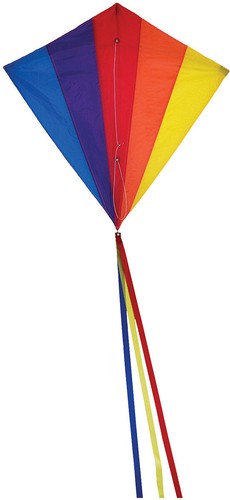 In The Breeze Diamond Kite - 30" Rainbow Diamond Kite for Colorful High ...
