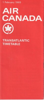Air Canada timetable 1965/02/01 regional for UK | eBay