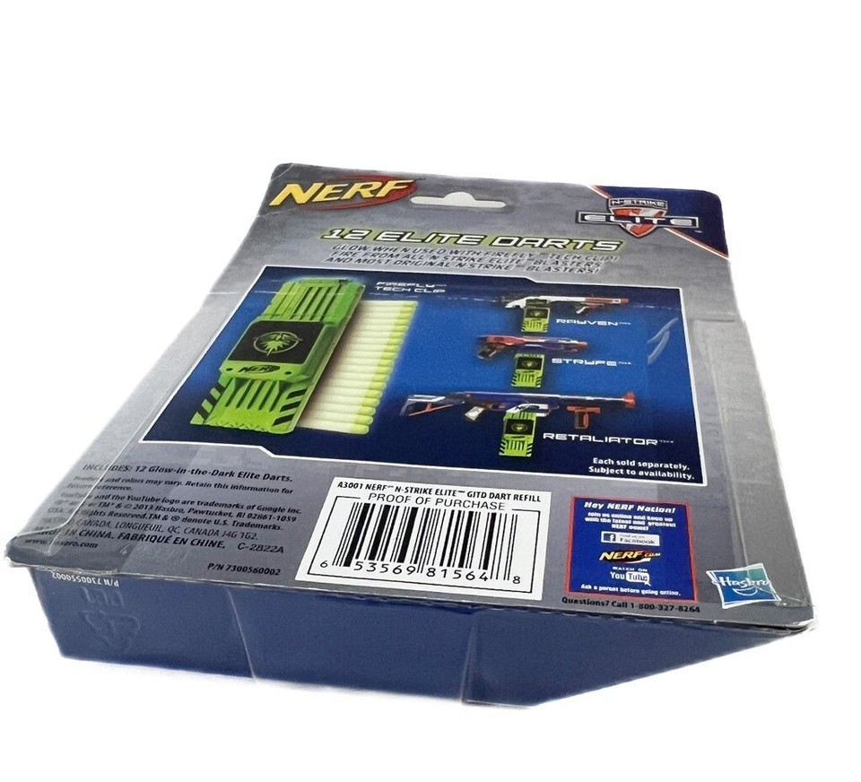 NEW 2013 Nerf Firefly Tech Glow in the Dark Darts 12 Piece Glow Darts ...