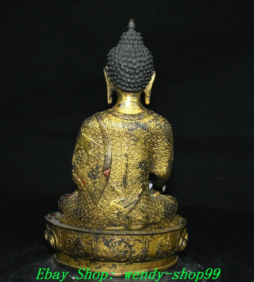 Old China Buddhism Bronze Gilt Shakyamuni Shakyamuni Amitabha Buddha ...