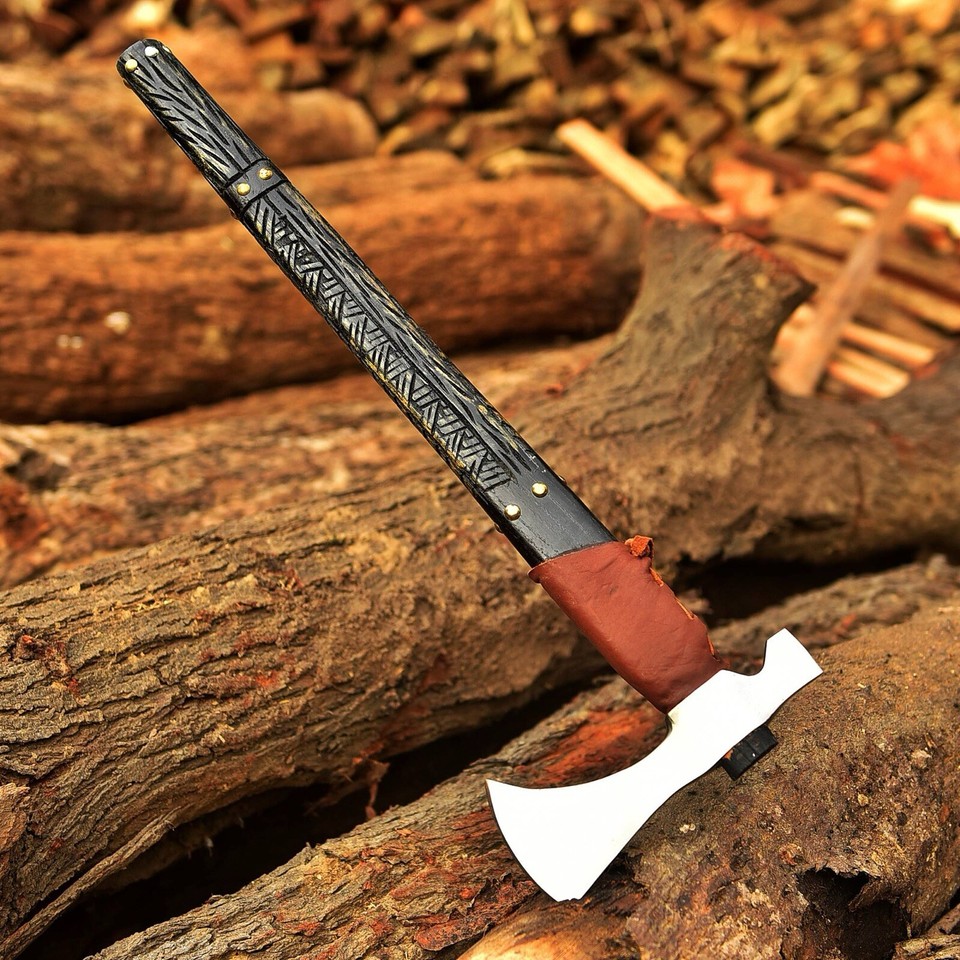 Forged Carbon Steel Vikings Axe Vintage Collectible Design Hatchet ...