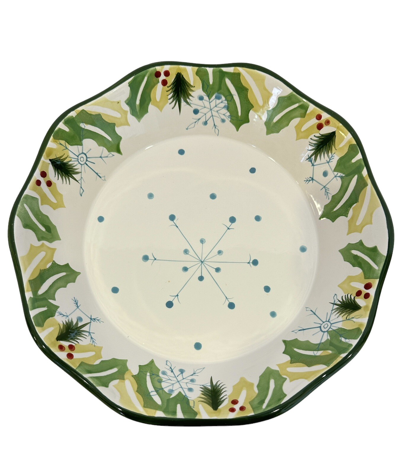Temptations HOMETOWN CHRISTMAS HOLLY 9" ROUND PIE PLATE Baker | eBay