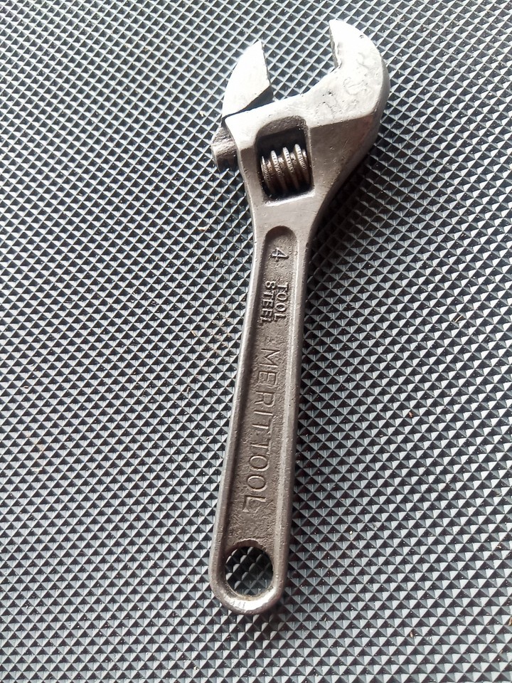 Merit Tool Co 4" Adjustable Wrench. Practically Mint, Scarce. | eBay