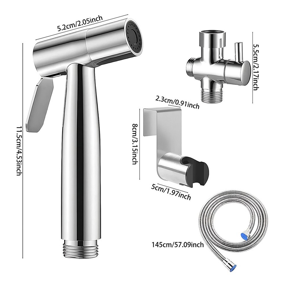 Bathroom Handheld Toilet Bidet Spray Kit Stainless Steel Shataff Douche ...