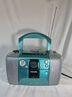Y2K PHILIPS TEAL/SILVER FM/AM RADIO CD & CASSETTE PLAYER AZ1109- *WORKS ...