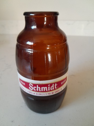 Vintage Schmidt Beer Big Mouth 12oz. Brown Barrel Glass Bottle W/O Cap ...
