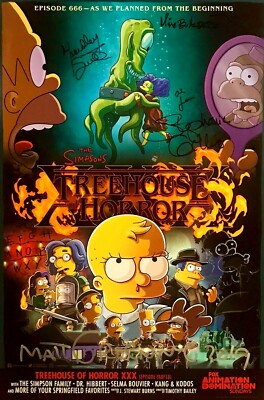 Simpsons cast autographed auto 2019 SDCC poster Matt Groening Yeardley ...
