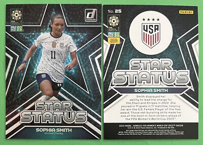 Sophia Smith 2023 Donruss FIFA Women's World Cup STAR STATUS INSERT #25 ...