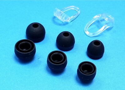 6 pcs S/M/L BLACK Eargels/Buds + 2 pcs Stabilizers for Plantronics ...