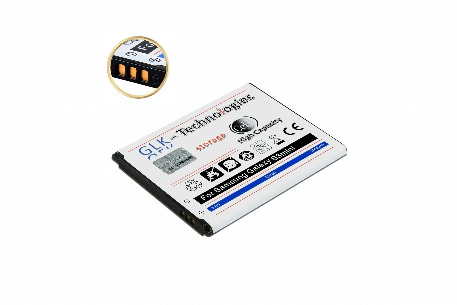 GLK Original Samsung MEGA Akku f. EB-F1M7FLU Battrty Galaxy S3 mini ...