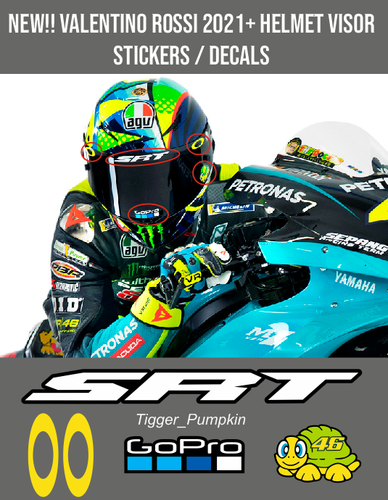 Visor Decals Stickers for / fits Rossi Helmet NEW 2021 Season SRT (5 ...