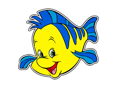 Flounder #1 Funny Animated Cartoon Sticker Waterproof Vinyl Decal Die ...