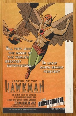 2000 DC Comics Legend of The Hawkman Print Ad/Poster Michael Lark Promo ...