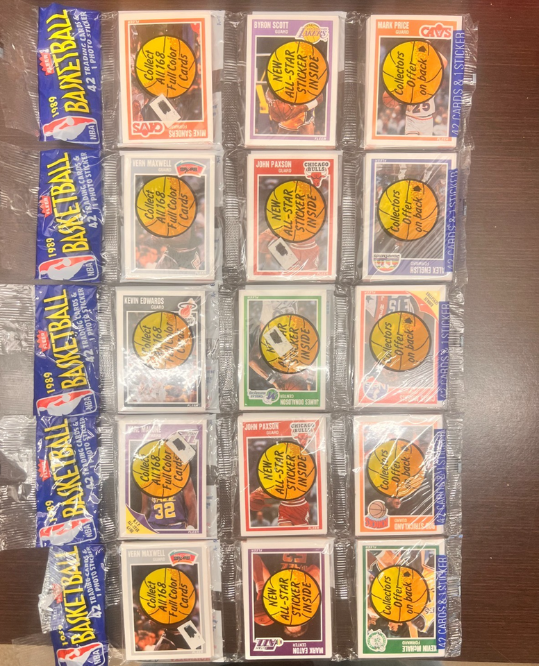 1989 Fleer NBA Basketball 10 Factory Sealed Rack Packs - FREE SHIPPING ...