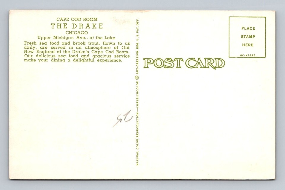 Illinois IL Chicago Cape Cod Roo The Drake Vintage Postcard Standard ...