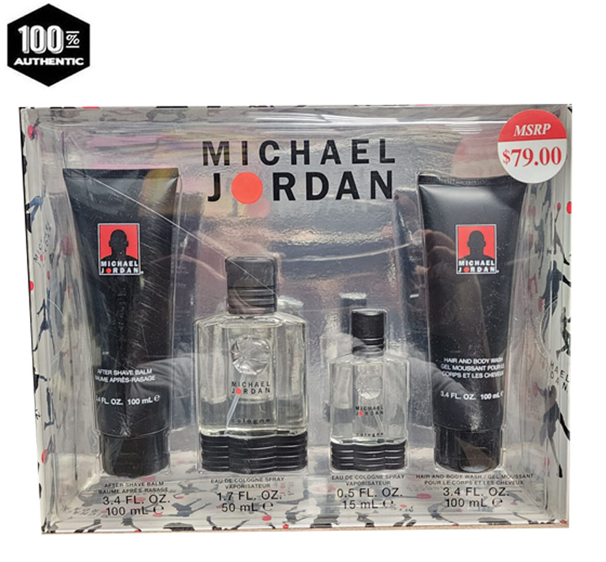 Michael Jordan Cologne for Men by Michael Jordan 1.7 EDC Spray 4 Piece ...