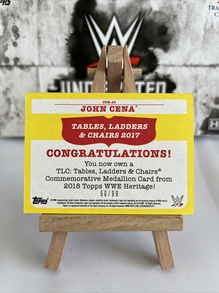 WWE John Cena 2018 Topps Heritage Bronze TLC Medallion Relic Card 50/99 ...