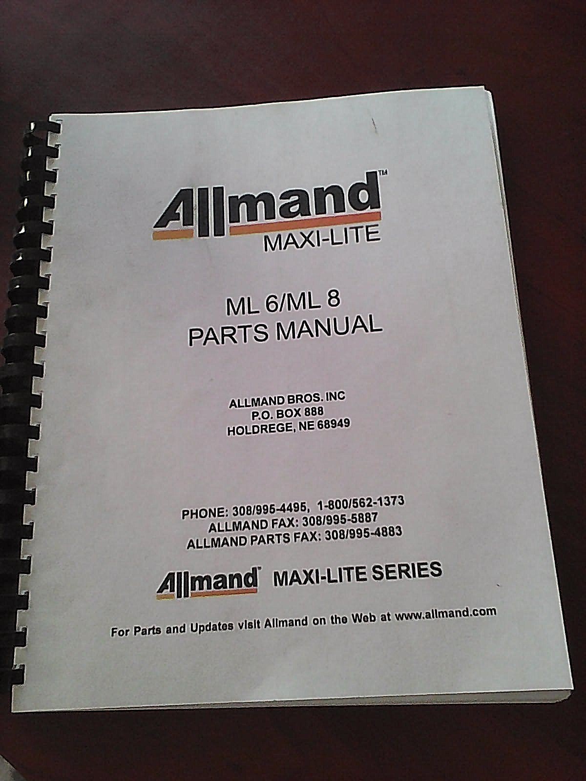 Manual. Allmand Maxi-Lite Series. ML 6/ML 8 Parts Manual | eBay