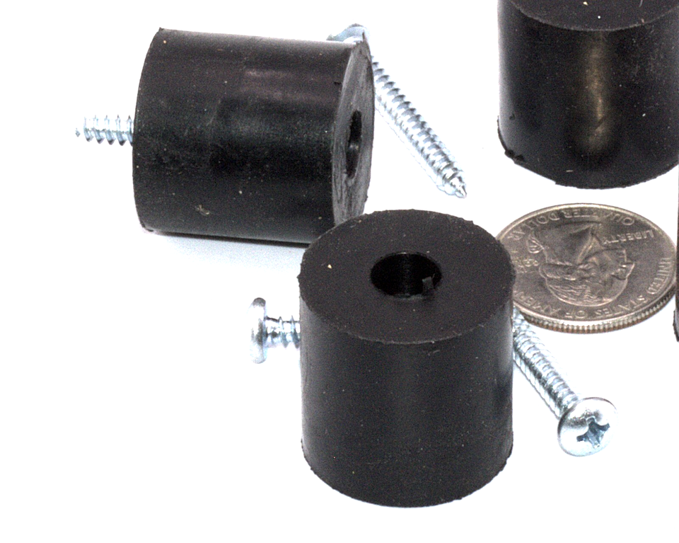 1” Tall x 1" Dia Natural Rubber Feet for Electronics, Audio, Stereo ...