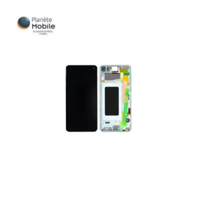 Original Ecran LCD Vert Prisme avec Châssis pour Samsung Galaxy S10 ...