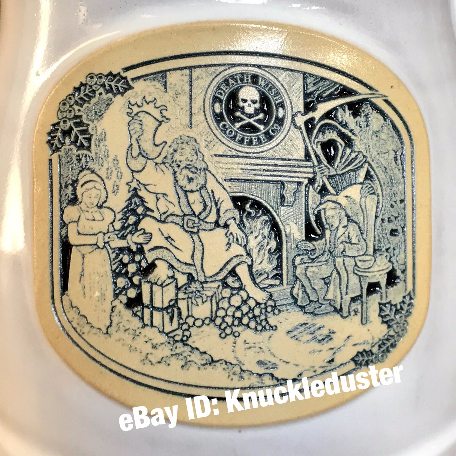 Death Wish Coffee Christmas Tankard Mug Deneen Santa Ghost Scrooge ...