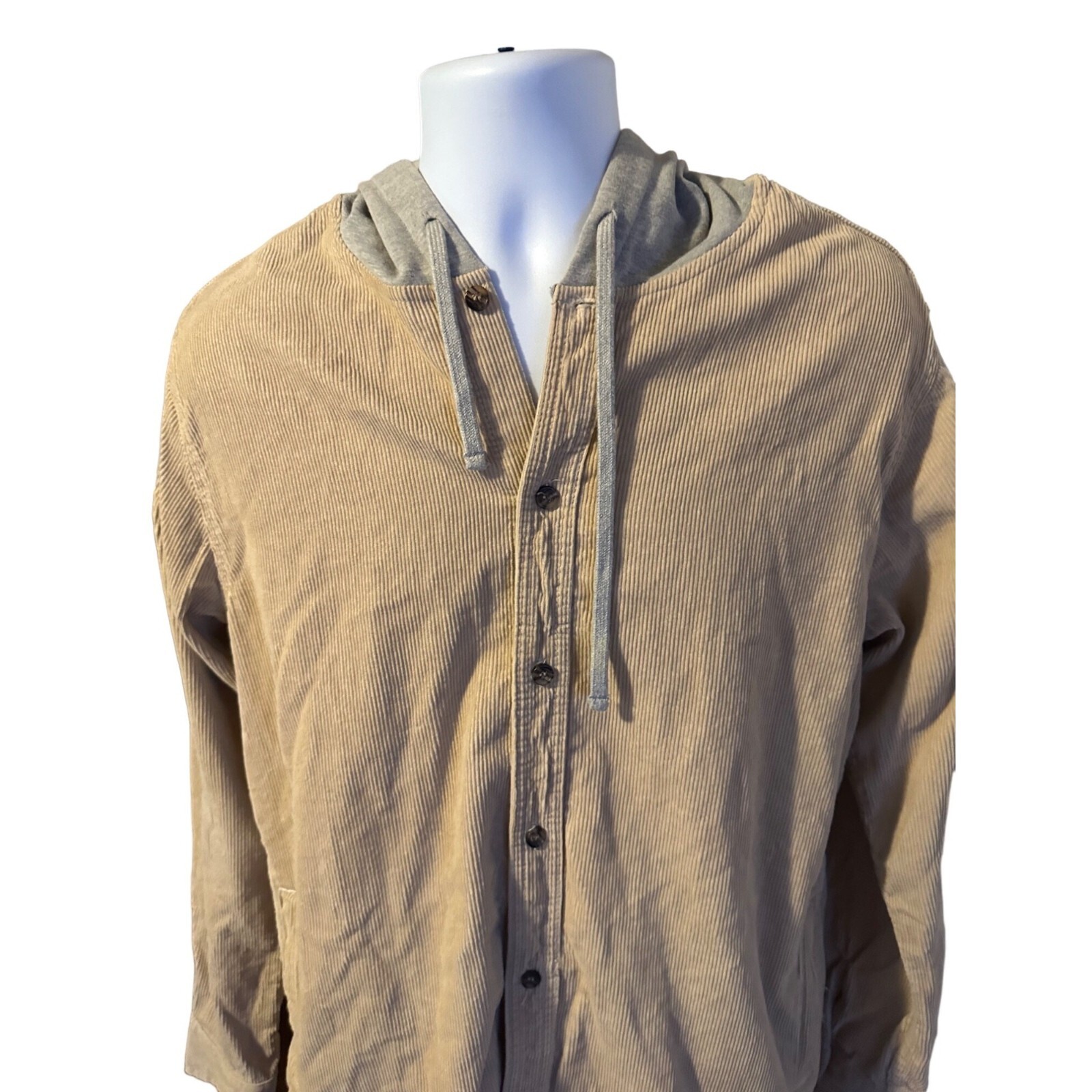Pacsun Los Angeles tan corduroy with grey hood jacket size M | eBay