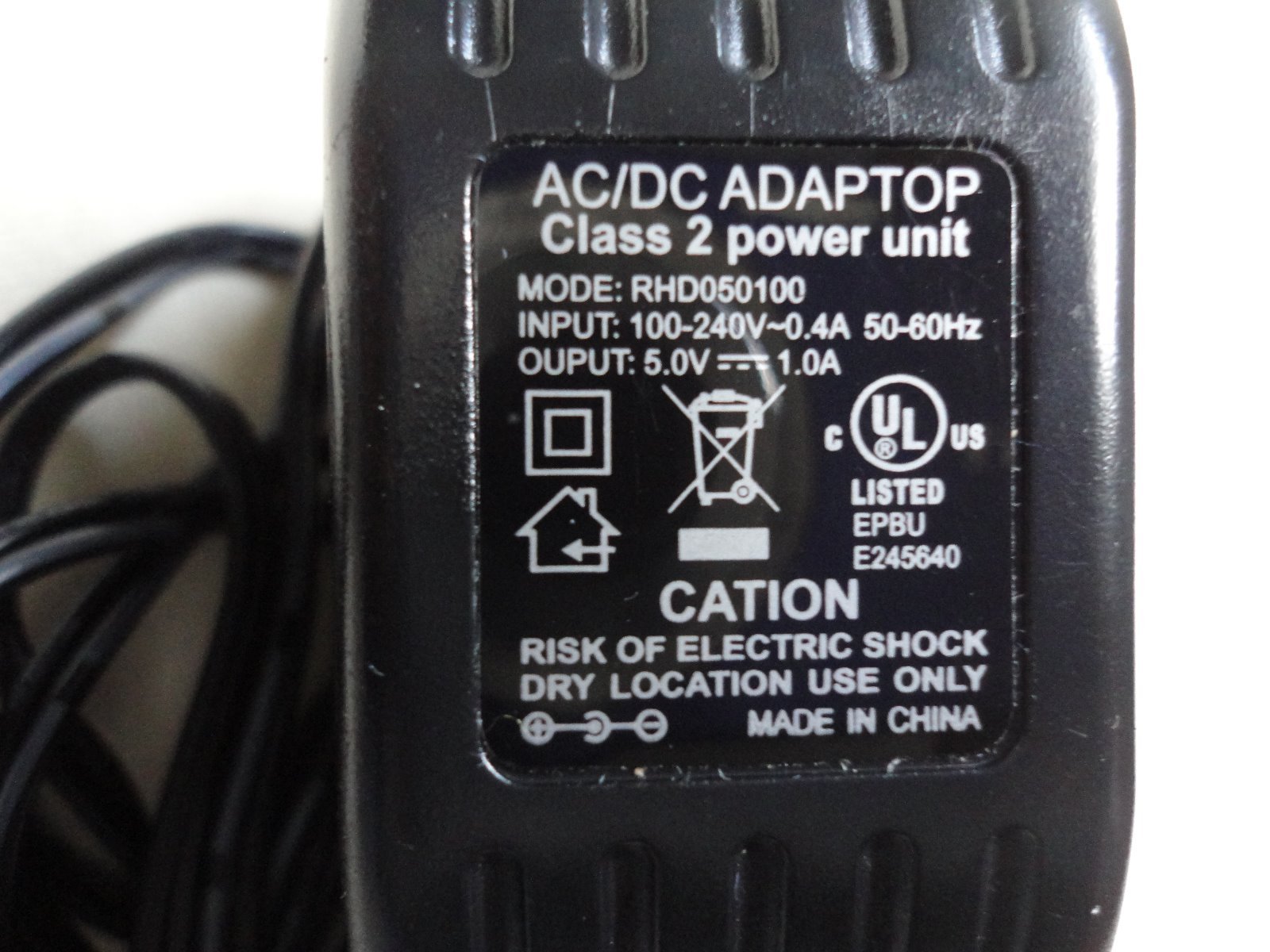 CLASS 2 POWER UNIT RHD050100 AC/DC Adaptor 5.0 V | eBay