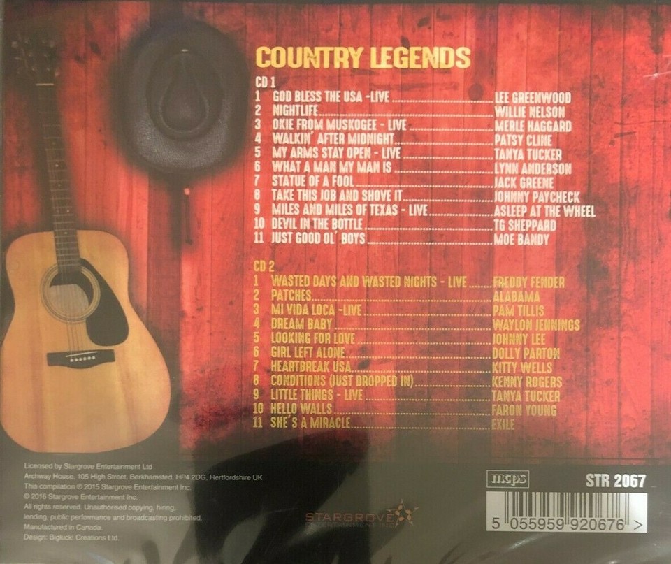 Country Legends, CD, 2016, 22 tracks on 2 Discs by original Artists ...