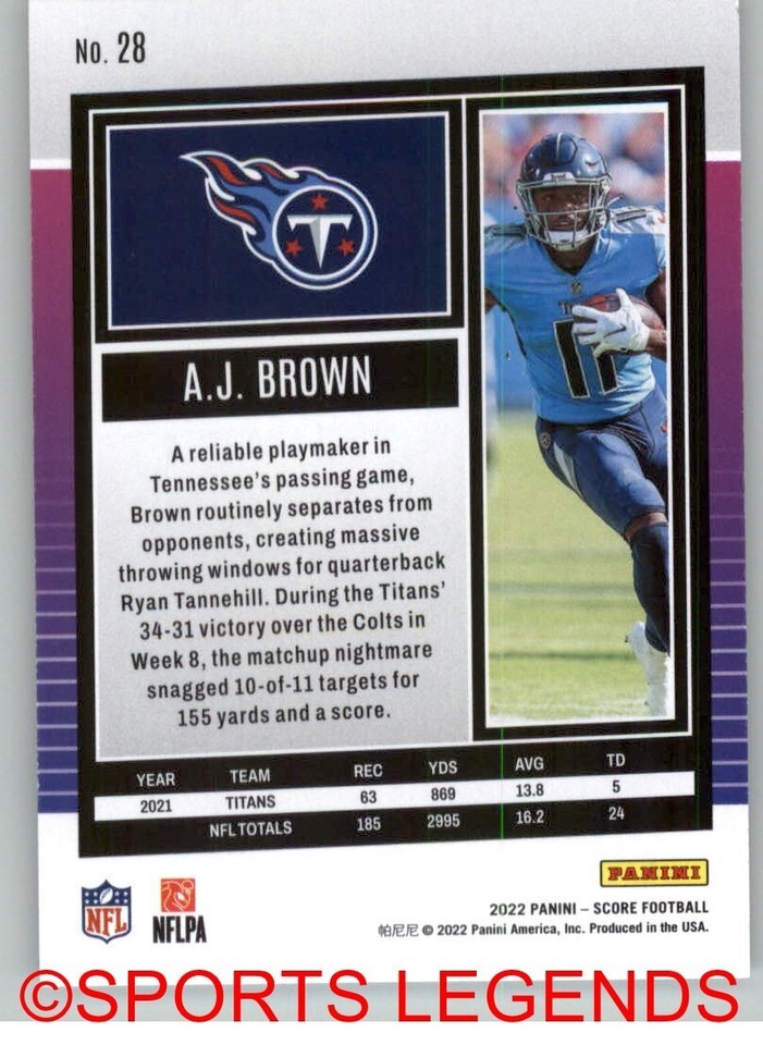 2022 Score NFL #28 AJ Brown | eBay