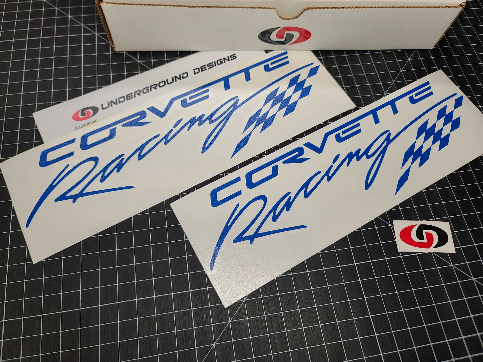 Corvette Racing Script Decals (2) C5 C6 C7 C8 Stickers Stingray Z51 Z06 ...