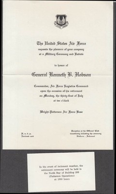 USAF General Kenneth B Hobson Retirement Ceremony Invitation 1967 | eBay