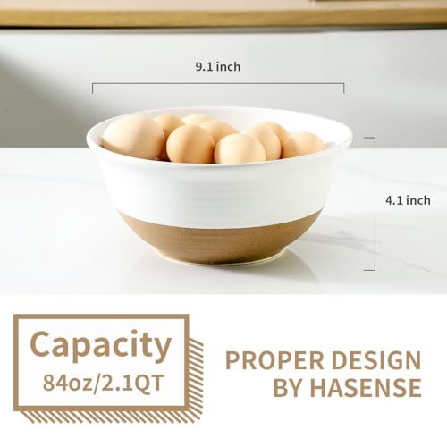 Serving Bowls, 9 Inch Ceramic Salad Bowls for Kitchen, 84 Ounce 84 oz ...