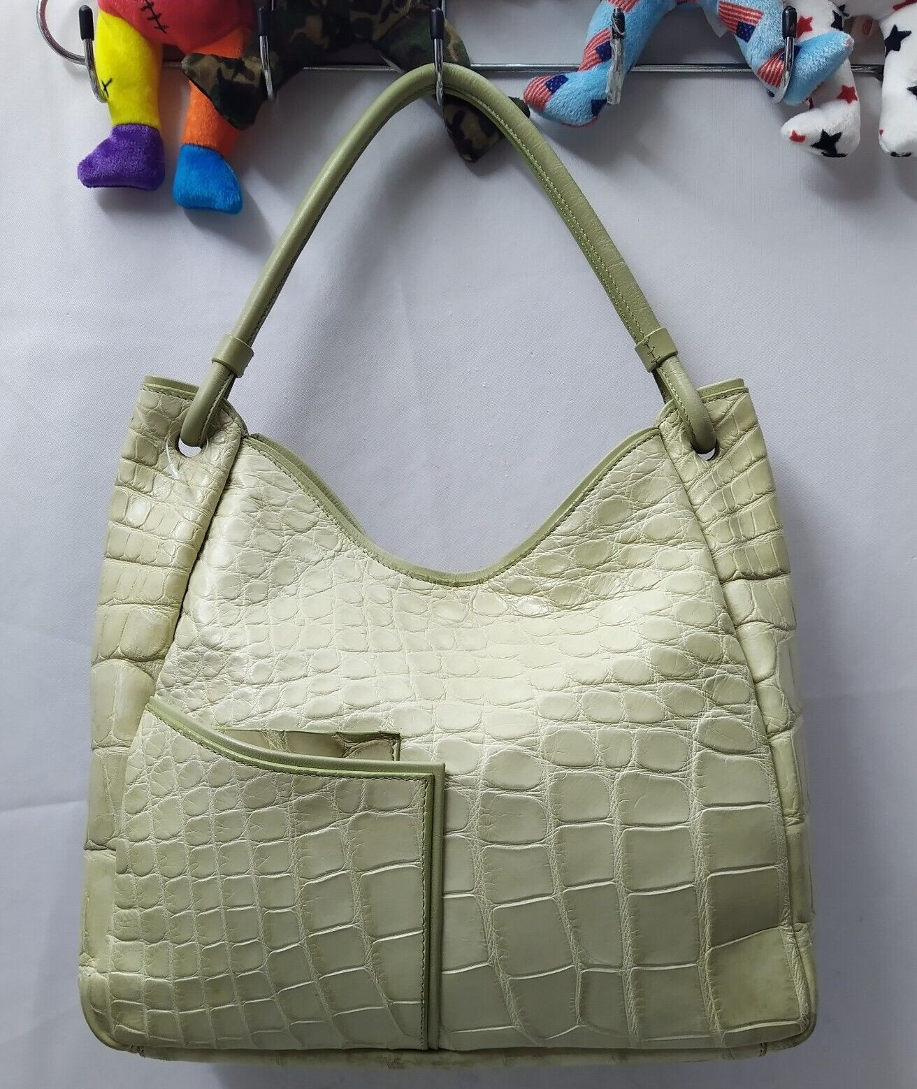 Mauro Governa Green Leather Crocodile Embossed Satch… - Gem