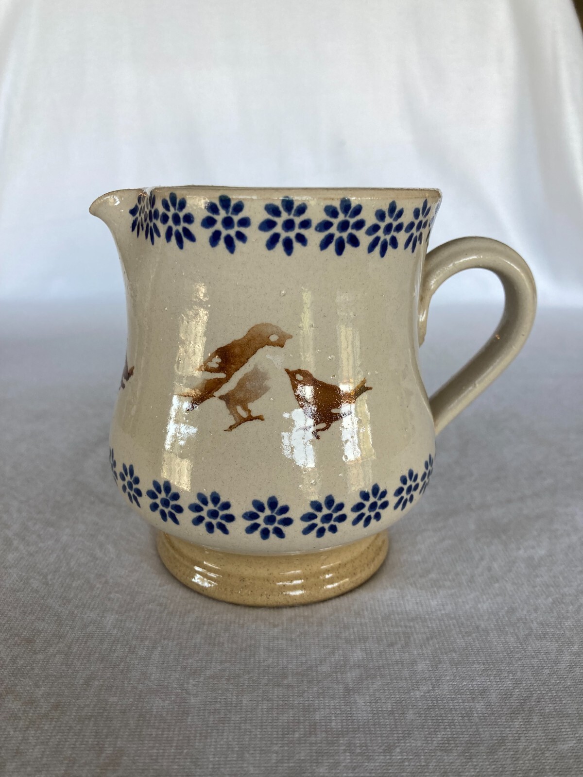 RARE Nicholas MOSSE Irish Pottery BIRDS Small Jug PITCHER Creamer 4" | eBay