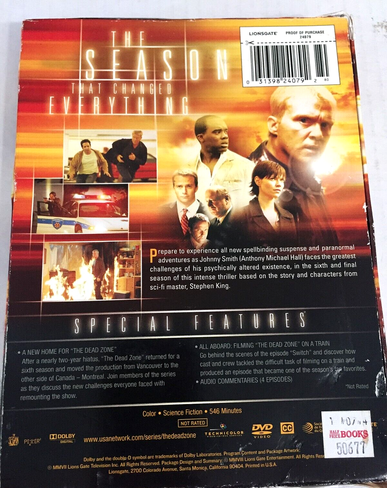 The Dead Zone: The Final Season DVD 3 Disc Set Ships Same Day With ...